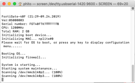 Conectarse a un Fortinet Fortigate por puerto de consola SSH desde Mac ...